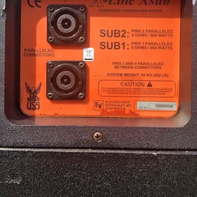 EV Electro Voice X-Line XSUB Dual 18" High Output Line Array | Reverb