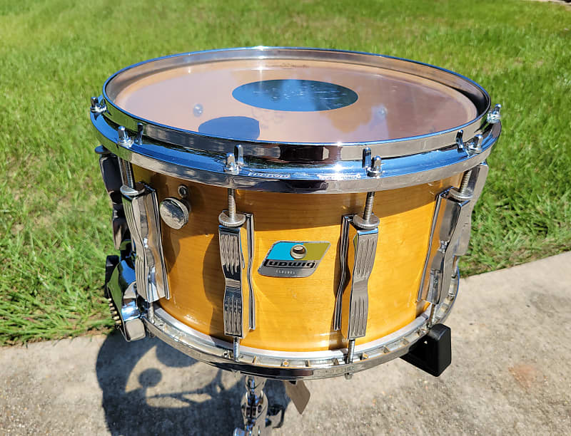 Vintage 1980's Ludwig Coliseum 8x14" Snare Drum W/ P87 Throw | Reverb