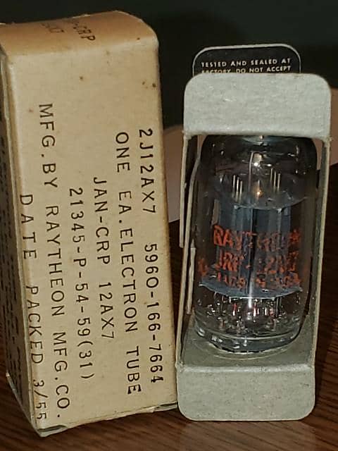 JAN-CRP 12AX7/ECC83 Raytheon NOS/NIB MaxiPreamp2/TV-7 tested | Reverb