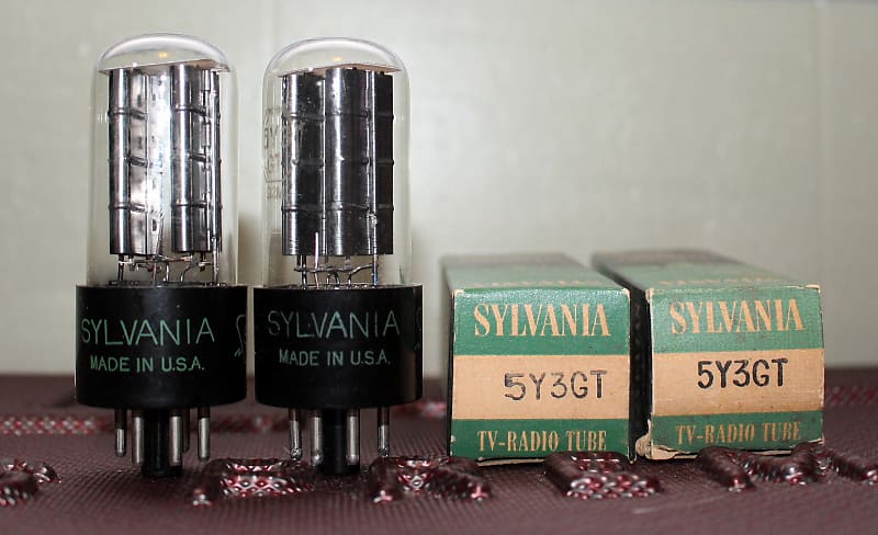 SYLVANIA 5Y3GT VT-197A TIGHT MATCH PAIR BLACK PLATE BOTTOM D | Reverb
