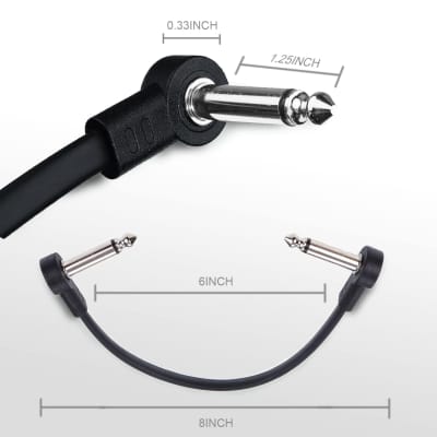 6 Inch Guitar Patch Cables 6 Pack, 1/4" TS Right Angle Effect | Reverb