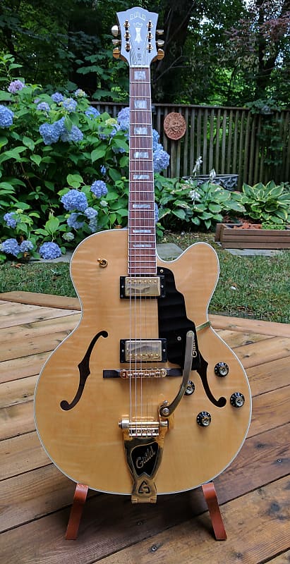 Guild X-170T Highly Flamed, Blond Archtop made in Westerly, | Reverb