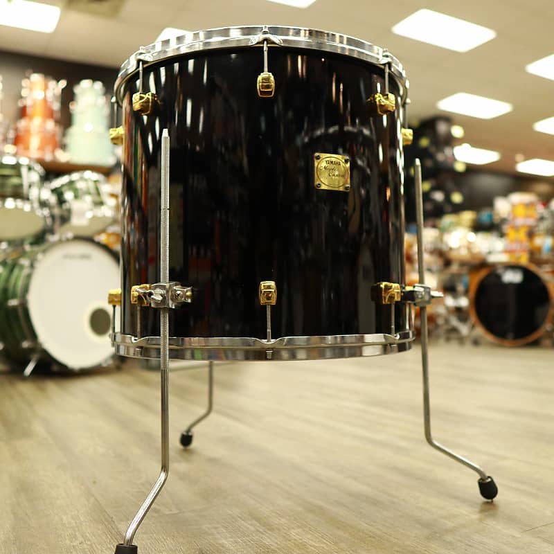 90s Yamaha Maple Custom 16x18" Floor Tom (Black) | Reverb