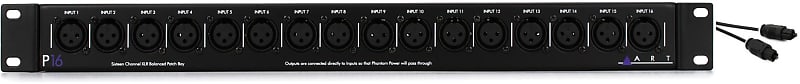 ART P16 16-channel XLR Balanced Patchbay Bundle with Hosa | Reverb
