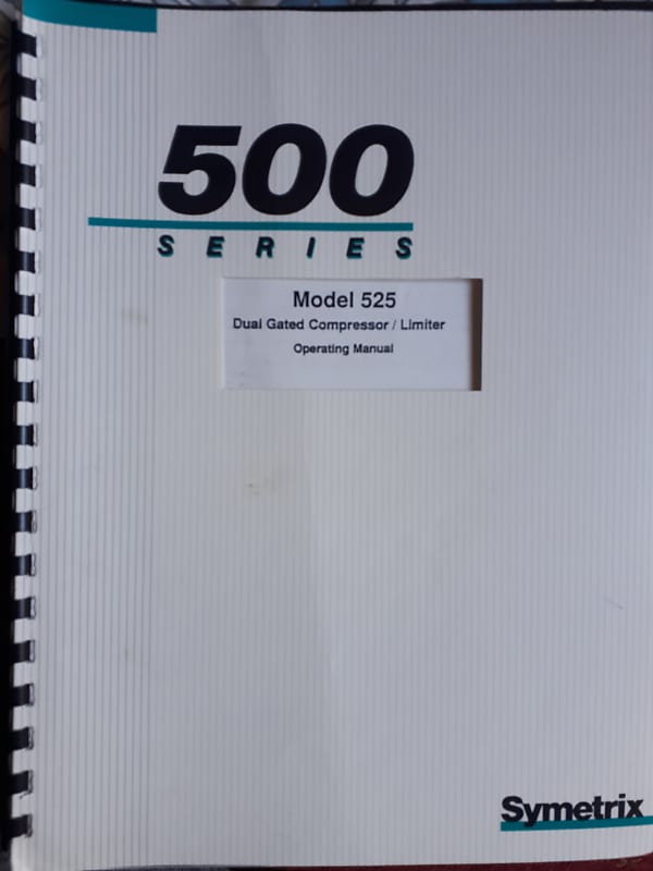 Operating Manual for Symetrix 525 Dual Gated | Reverb UK