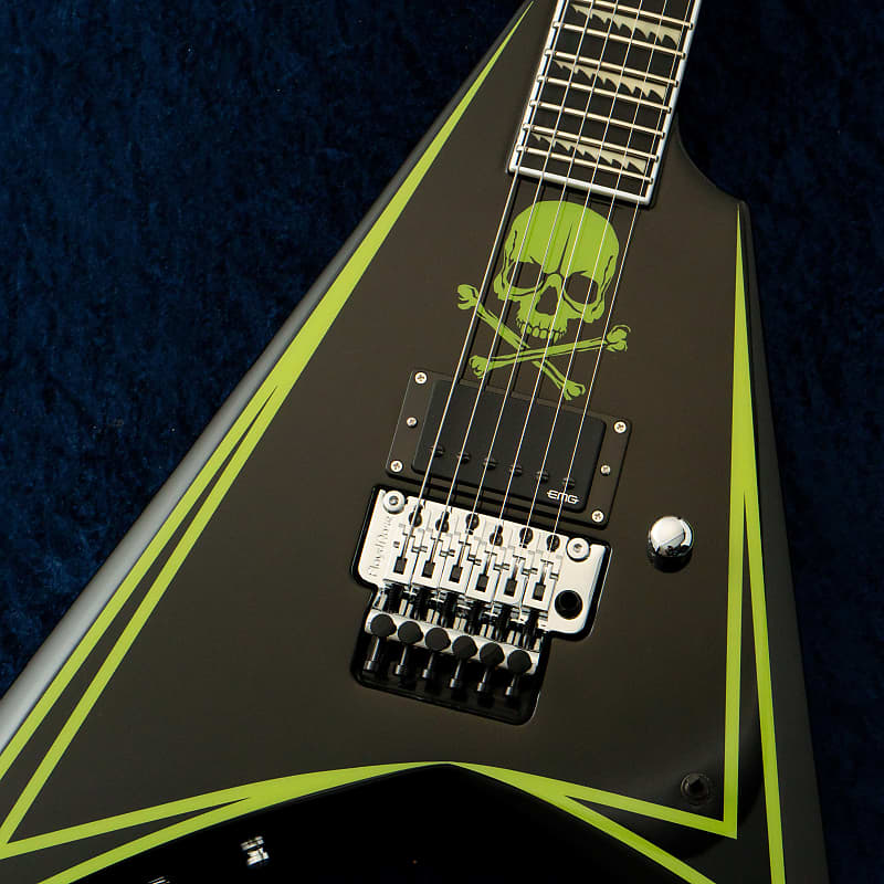 ESP EDWARDS E-ALEXI GREENY w/ESP GB-30V -Black with Lime | Reverb