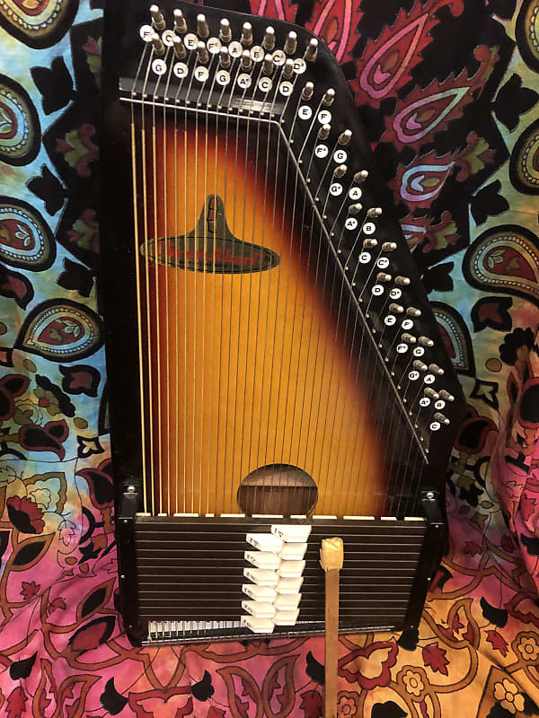 RBI Chromaharp Vintage 60's 15 Chord String Harp Sunburst | Reverb