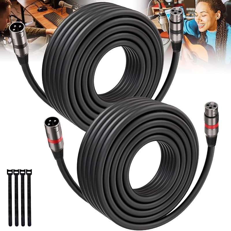 XLR Cables 50FT/16M 2 Packs, Premium Heavy Duty Balanced | Reverb