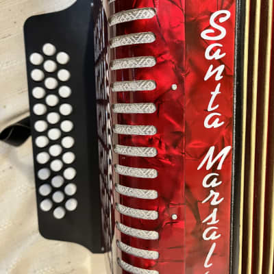 Santa Marsala 3 Row Button Accordion GCF with Hardshell Case | Reverb