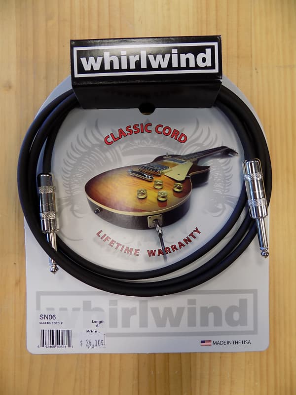 Whirlwind SN06 Classic 6FT Straight/Straight Instrument Cable | Reverb