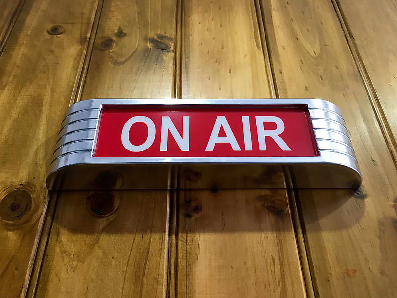 ON AIR Studio RCA Warning Sign light up chrome faux | Reverb France
