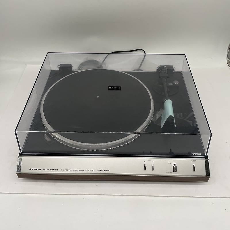 Sanyo Plus Q25 VTG Direct Drive Quartz Turntable Silver Wood | Reverb