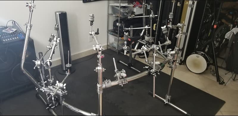 DW Rack with many drums parts | Reverb