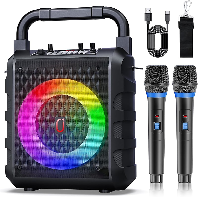 Machine with 2 Wireless Microphones, Portable Karaoke Machine | Reverb