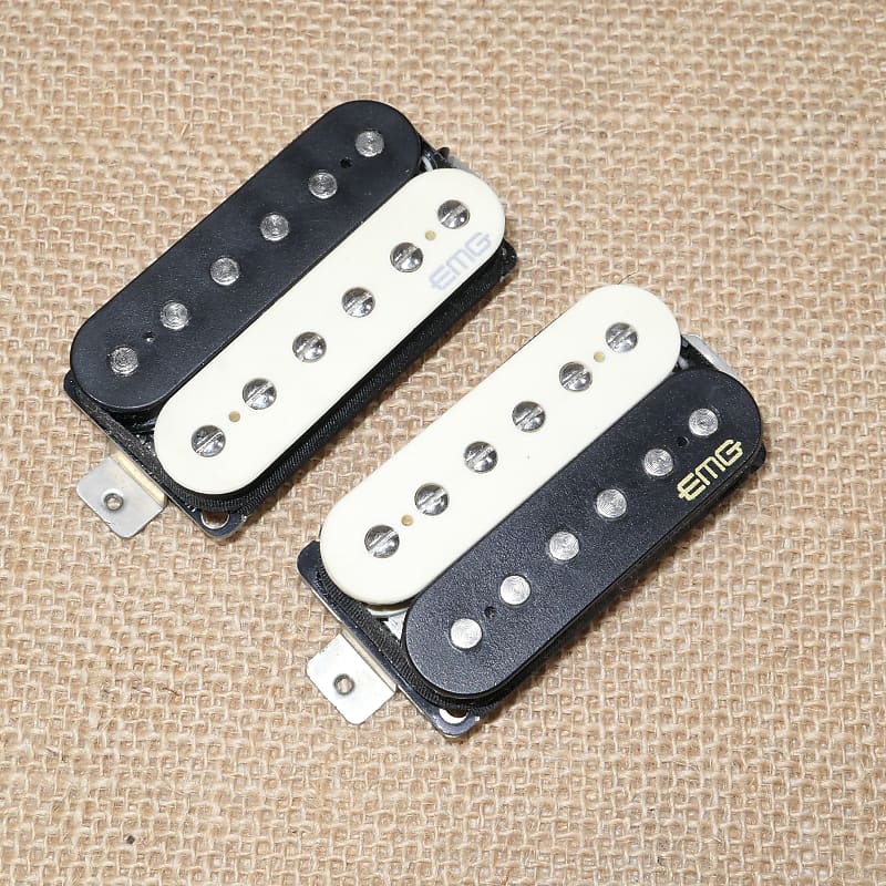 EMG RA Neck Bridge Zebra Humbucker Set Pickups #DG06 | Reverb