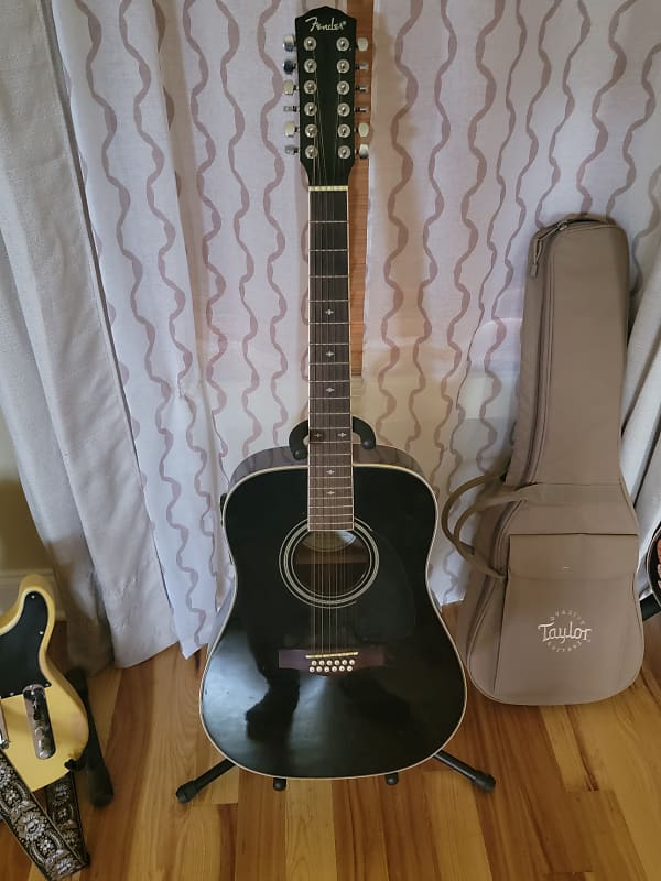 Fender 12 String Accoustic. Dg 16e 12 Blk Black | Reverb