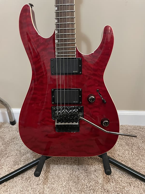 ESP LTD MH-401 QM FR 2009 See Thru Red | Reverb