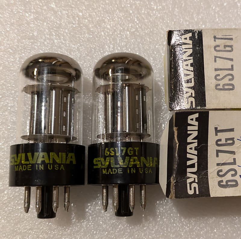 6SL7GT Sylvania Matched Pair Tubes NIB NOS Testing Black | Reverb