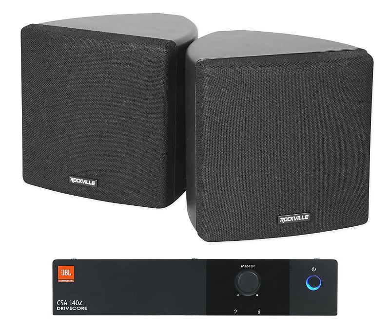 JBL CSA 140Z Commercial 70v Amplifier Amp+(2) 3.5" Black Cube | Reverb