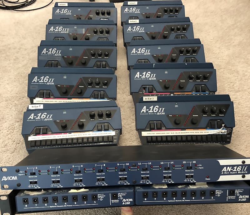 Aviom Complete 10-Unit Setup: (10) A-16II, (2) A-16D, (1) | Reverb
