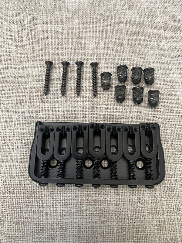 Hipshot 7-string Fixed Hardtail Bridge - Black | Reverb