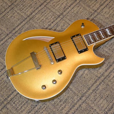 ESP Eclipse semi-hollow gold top, back, sides. Made in Japan. | Reverb