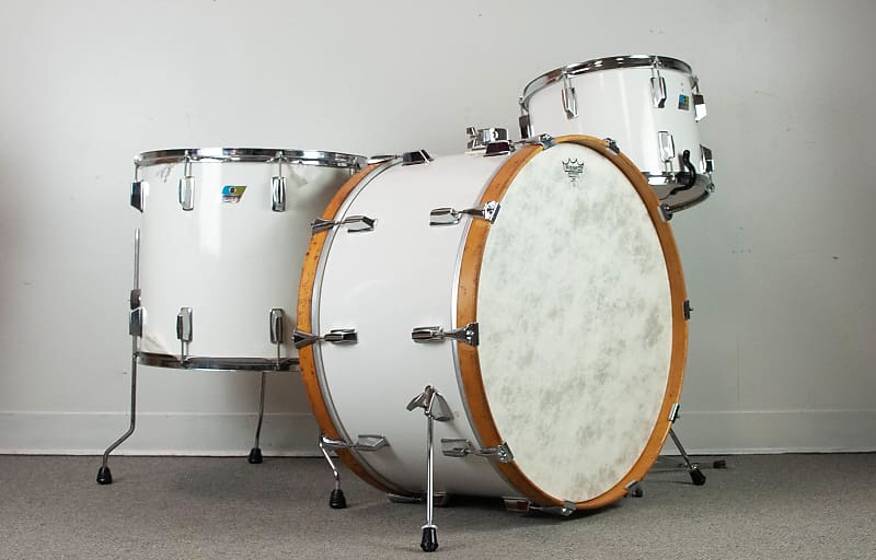 1970s Ludwig "Refurbished" White Cortex Drum Kit | Reverb