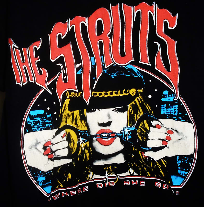 struts where did she go M tee - uk pop metal glam rockstar | Reverb