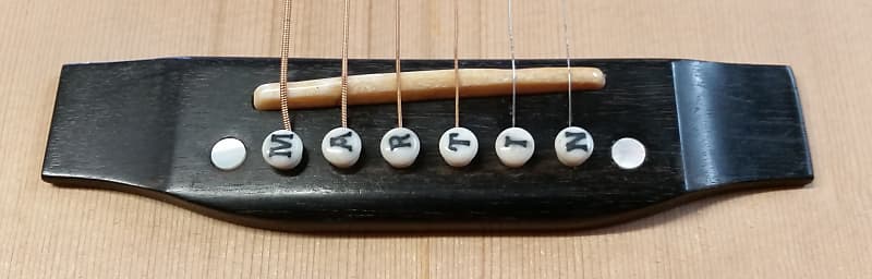 Bridge Pins size 1 Bone Martin engraved in heads | Reverb