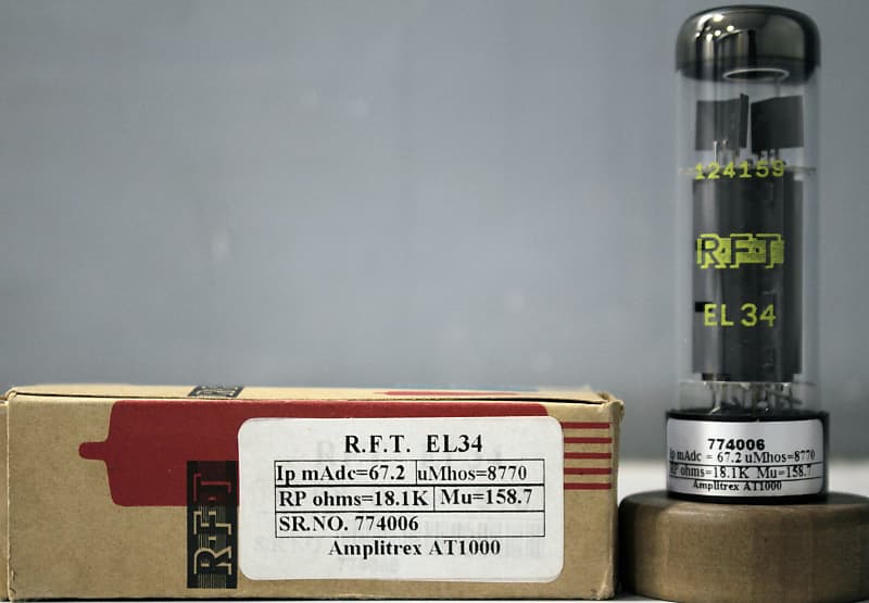 EL34 6CA7 RFT Top O Getter Made in Germany Amplitrex AT1000 | Reverb
