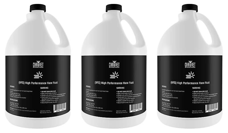 (3) Chauvet DJ HFG HF-G (3) Gallon of Performance Haze Juice | Reverb