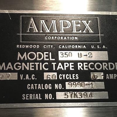 Vintage Ampex 350 Reel 2 Reel Tape Machine Set Mic Preamps | Reverb
