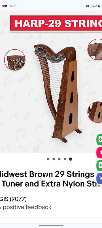 Sturgis Midwest 29 string harp | Reverb