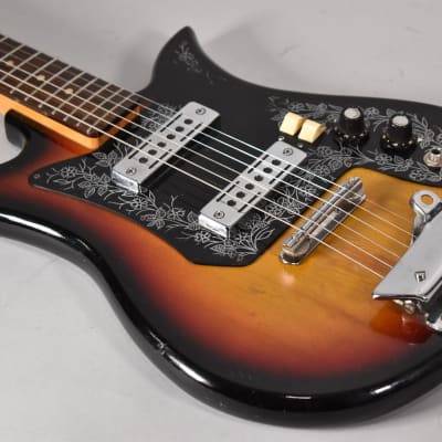 1960s Teisco Del Rey ET-200 "Tulip" Sunburst Electric Guitar | Reverb