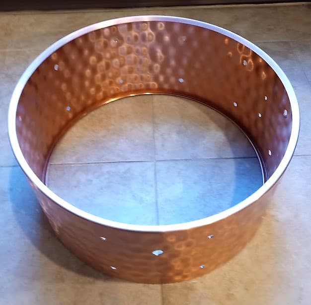 14x6.5" Hammered Cooper seamless 1.3mm snare drum shell | Reverb