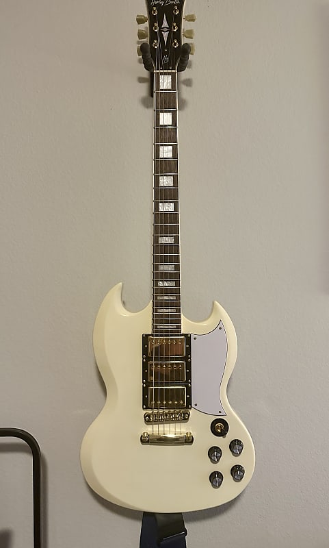 Harley Benton DC-600 VI with locking tuners - Ivory | Reverb