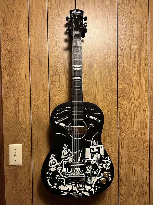 Custom Stellacaster cowboy guitar! Singing Cowboys with BONUS | Reverb