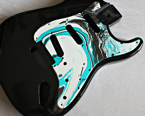 Custom Swirl Painted Fender Squier Pickguard (11 Hole) | Reverb