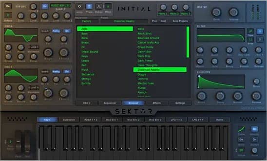 Initial Audio Sektor (Download)A polyphonic wavetable synth | Reverb
