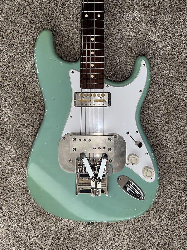 Waterslide Coodercaster Sonic Blue w/Mojo Lap Steel+Gold Foil | Reverb