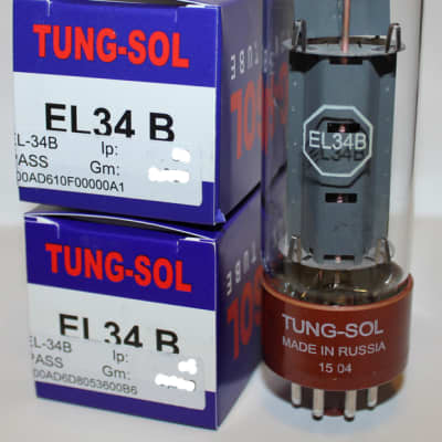 Vacuum Tube - EL34B, Tung-Sol Reissue - Matched Pair | Reverb