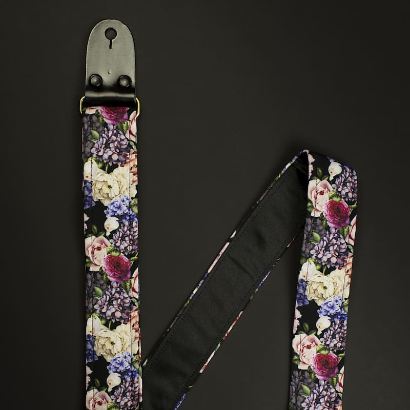 Mr.Strapsky Roses Guitar Strap Bass Strap With Italian Satin | Reverb