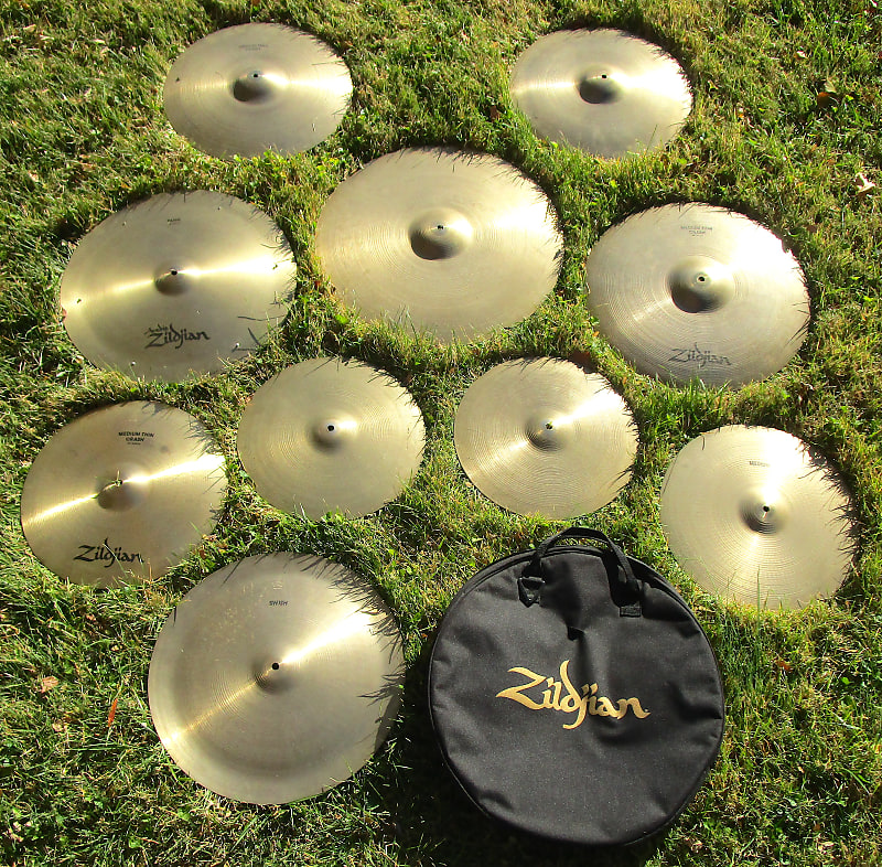 Vintage A ZILDJIAN 10 Piece Cymbal Lot HOLLOW/SOLID LOGO ERA! | Reverb