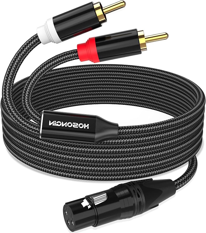 XLR Female to Dual 2 RCA Male Y Splitter Cable 6.6ft - Dual 2 | Reverb