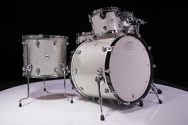 DW Design Series 5pc Drum Set Silver Sparkle Lacquer | Reverb