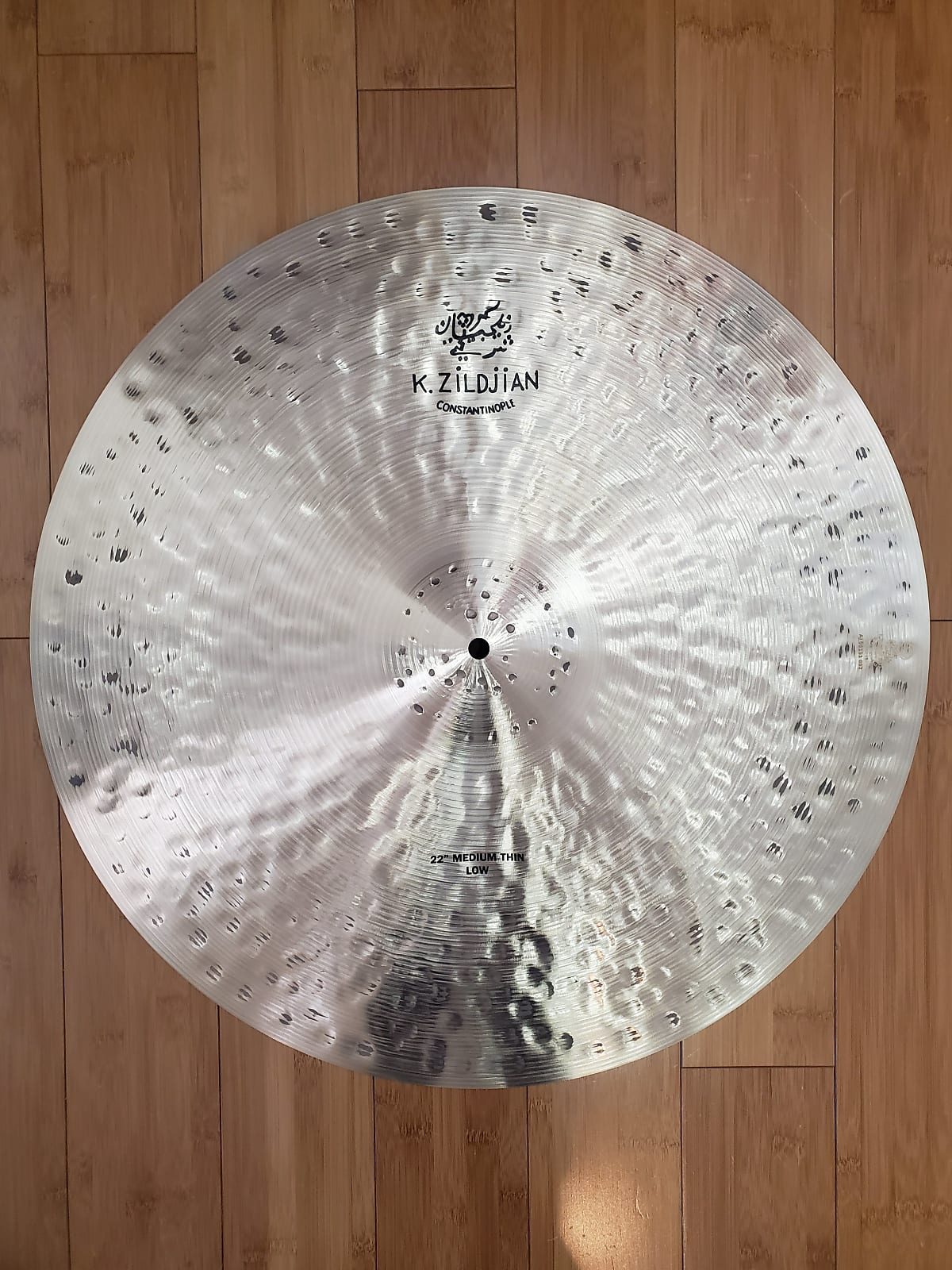 Zildjian 22" K Constantinople Hi-Bell Medium Thin Low Ride | Reverb