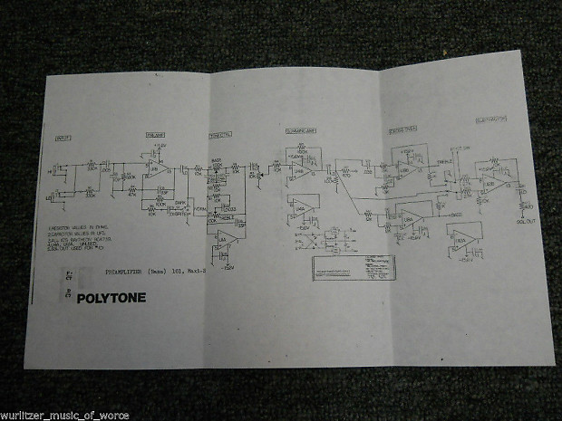 Vintage Polytone Bass 101/MAxi B-Amp Schematic 1982 | Reverb