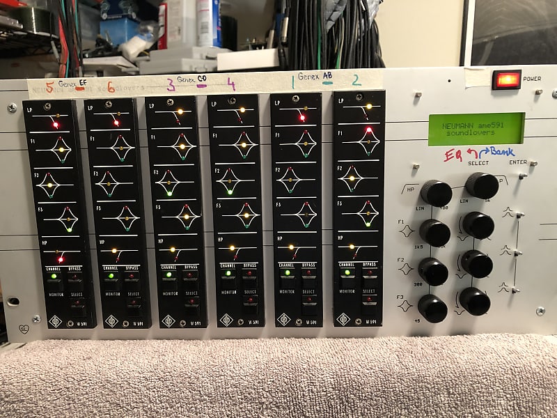 six wired Neumann W591 channel EQs with Haufe transformers | Reverb