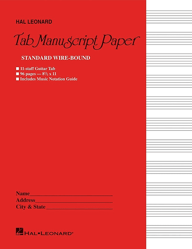 Guitar TAB Manuscript Paper Wire-Bound (Softcover Book) | Reverb