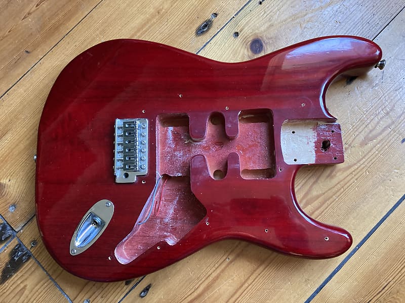 Tanglewood Strat Stratocaster Guitar Body Transparent Red | Reverb